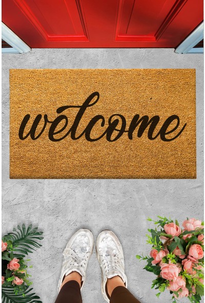 Cekuonline Coco Koko Paspas Pvc Taban Kıl Kapı Önü Paspası 40X70 Welcome Cekuonline Coco Koko Paspas Pvc Taban Kıl Kapı Önü Paspası 40X70 Welcome