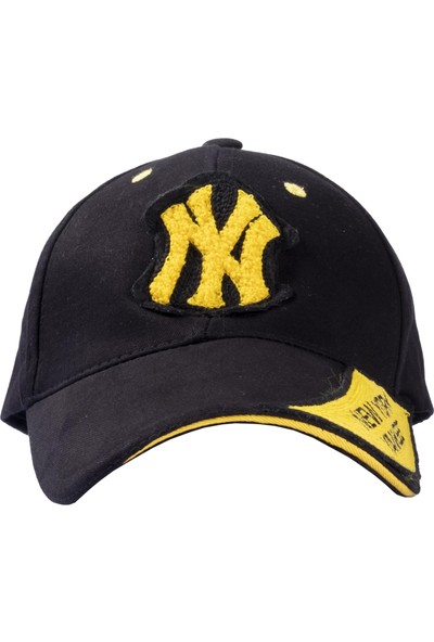 Perlotus Ny Siyah Sarı New York Nakışlı Pamuklu Yankees Şapka Perlotus Ny Siyah Sarı New York Nakışlı Pamuklu Yankees Şapka