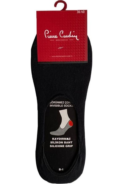 Pierre Cardin Pamuk Feluka Görünmez Kadın Çorap Siyah