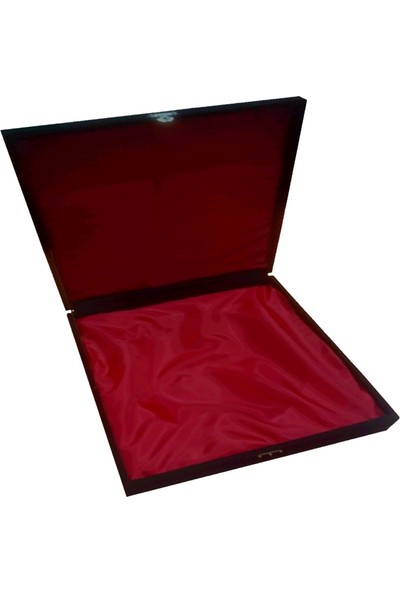 Albatros Art Design 25 Cm'lik Siyah Içi Kırmızı Kadife Çini Tabak Kutusu