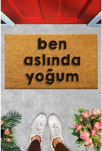 Cekuonline Coco Koko Paspas Pvc Taban Kıl Kapı Önü Paspası 40X60 Ben Aslında Yoğum
