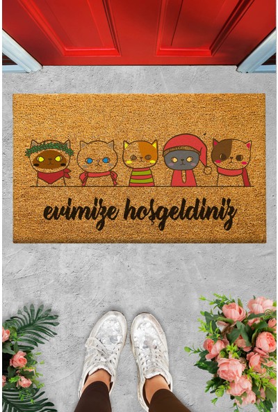 Cekuonline Coco Koko Paspas Pvc Taban Kıl Kapı Önü Paspası 40X60 Kedi Çetesi Cekuonline Coco Koko Paspas Pvc Taban Kıl Kapı Önü Paspası 40X60 Kedi Çetesi
