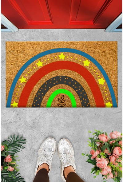 Cekuonline Coco Koko Paspas Pvc Taban Kıl Kapı Önü Paspası 40X60 Rainbow Cekuonline Coco Koko Paspas Pvc Taban Kıl Kapı Önü Paspası 40X60 Rainbow
