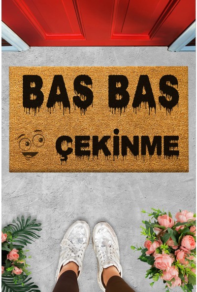 Cekuonline Coco Koko Paspas Pvc Taban Kıl Kapı Önü Paspası 33X55 Bas Bas Çekinme