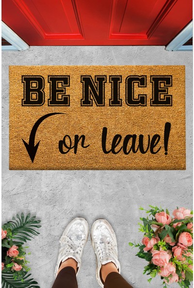 Cekuonline Coco Koko Paspas Pvc Taban Kıl Kapı Önü Paspası 33X55 Be Nice Or Leave Cekuonline Coco Koko Paspas Pvc Taban Kıl Kapı Önü Paspası 33X55 Be Nice Or Leave