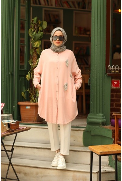 Taşlı Tunik Pudra Neways 6537