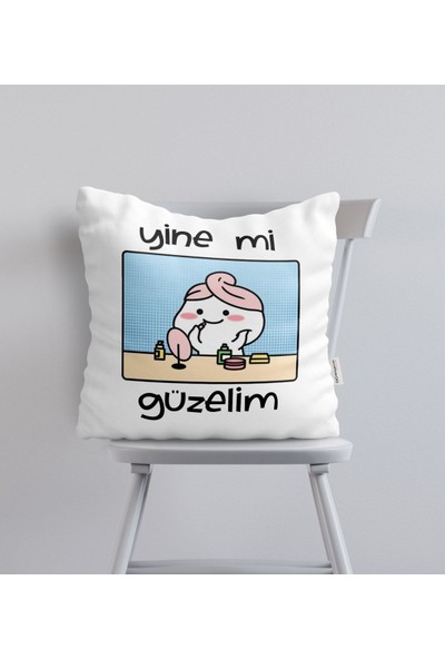 Bk Gift Yine Mi Güzelim Tasarımlı Yastık - Model 1 Bk Gift Yine Mi Güzelim Tasarımlı Yastık - Model 1