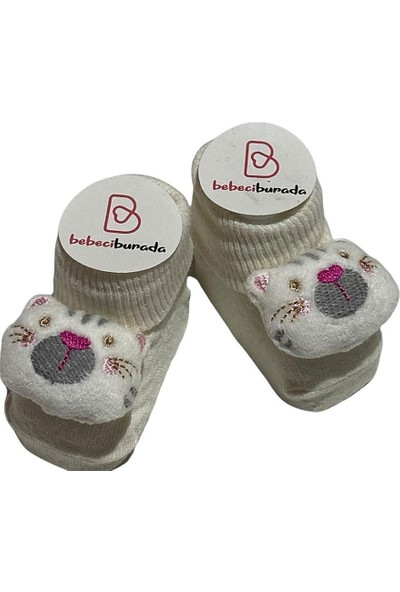 Bebeciburada Ayıcıklı Çıngıraklı Bebek Çorap 2