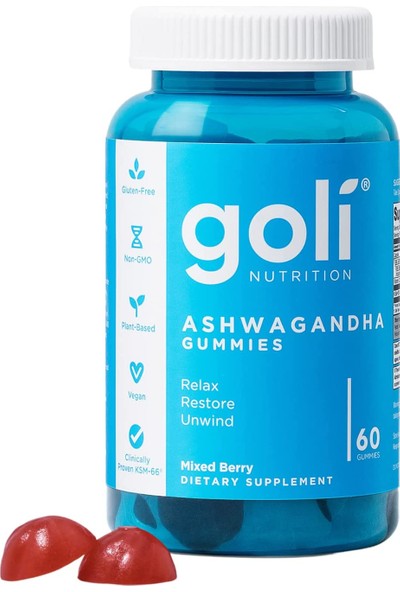 Goli Ksm-66 Asvaganda Vitamin D Gummy 60 Count Abd