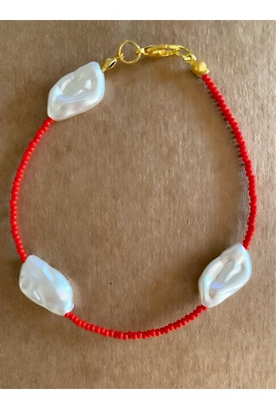 Rengarenk Scrunchies Kırmızı Incili Halhal,boncuk Halhal Rengarenk Scrunchies Kırmızı Incili Halhal,boncuk Halhal