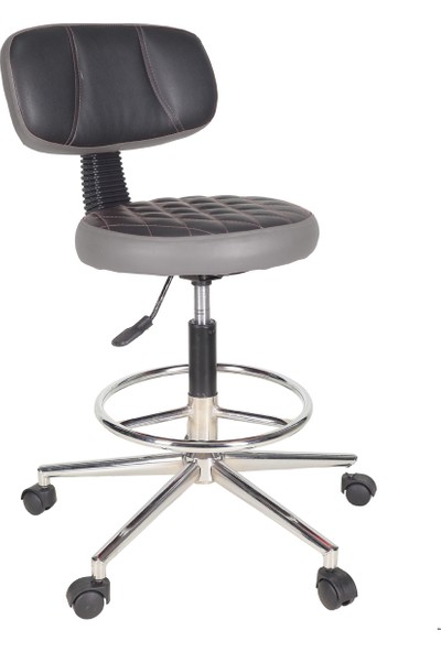Gizmo Ofis Büro Döner Tekerlekli Çalışma Kasiyer Hekim Ayarli Tabure Sandalyesi B1000 Gri Gizmo Ofis Büro Döner Tekerlekli Çalışma Kasiyer Hekim Ayarli Tabure Sandalyesi B1000 Gri