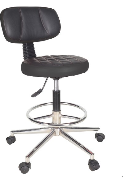 Gizmo Ofis Büro Döner Tekerlekli Çalışma Kasiyer Hekim Ayarli Tabure Sandalyesi B1000 Siyah Gizmo Ofis Büro Döner Tekerlekli Çalışma Kasiyer Hekim Ayarli Tabure Sandalyesi B1000 Siyah