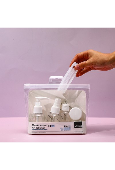 Yoyoso Seyahat Şişesi Seti 6 Adet Pembe