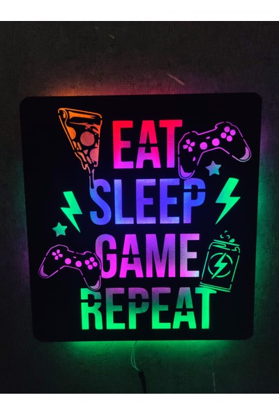 Dekoraven Gamer LED Işıklı Ahşap Tablo Dekoraven Gamer LED Işıklı Ahşap Tablo
