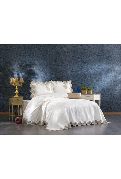 Şeker Portakalım Güzide Home Çift Kişilik Yatak Örtüsü Çınar Ekru Altın Şeker Portakalım Güzide Home Çift Kişilik Yatak Örtüsü Çınar Ekru Altın