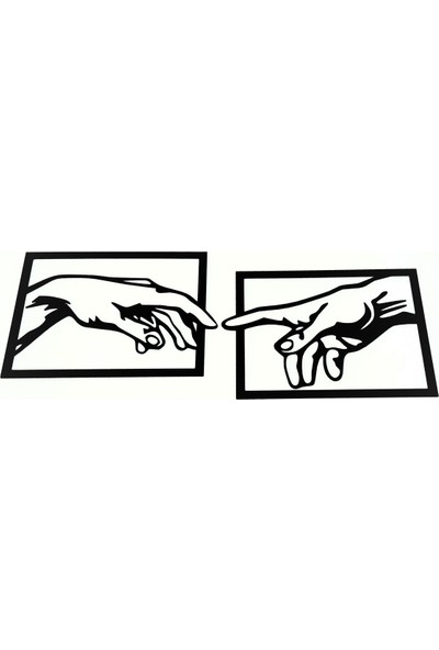 Stdeta Tanrı ve Insan Tasarım Dekoratif Duvar Süsü Siyah 22X16 Stdeta Tanrı ve Insan Tasarım Dekoratif Duvar Süsü Siyah 22X16