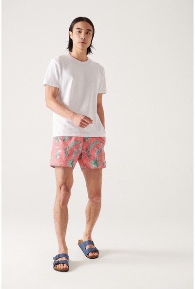 AVVA Baskılı Deniz Şortu_gül Kurusu