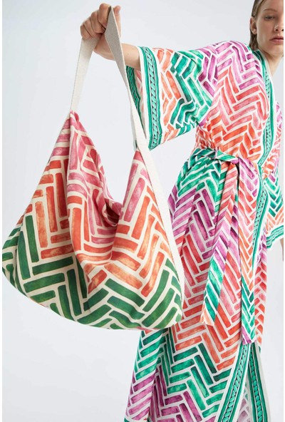 DeFacto Nefes İstanbul X Defacto Desenli Kol Çantası Y3083AZNS