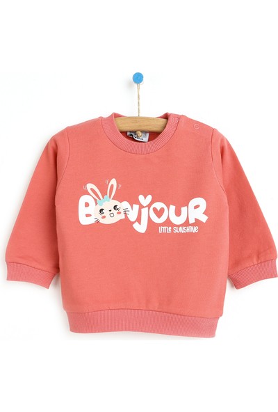 Hellobaby Basic Kız Bebek Şardonlu Iki Ip Baskılı Sweatshirt