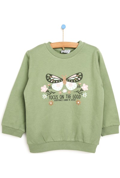 Hellobaby Basic Kız Bebek Şardonlu Iki Ip Baskılı Sweatshirt