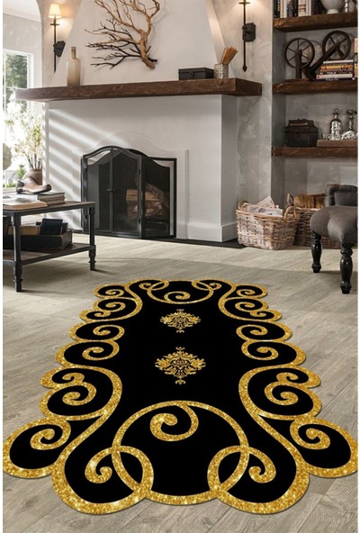 Benalya Dijital Baskı Yıkanabilir Kaymaz Dot Taban Halı CP1077