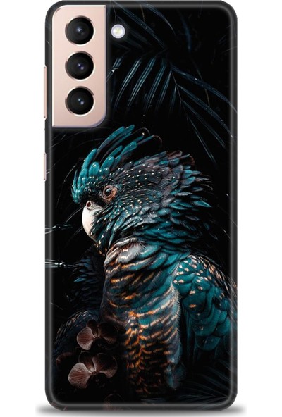 DNZ Bilişim Samsung Galaxy S21 Fe Kılıf Hd Baskılı Kılıf - Dark Papağan + Temperli Cam