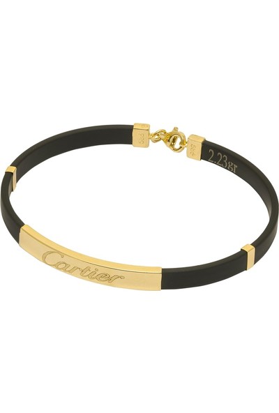 Altın Nesil Cartier Künye Model Kauçuk Bileklik Altın Nesil Cartier Künye Model Kauçuk Bileklik