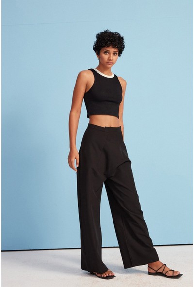 Vatkalı Özel Dikim Kumaş Pantolon Siyah