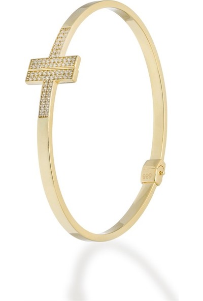 Altın Nesil Zirkon Taşlı Modern Altın Bilezik