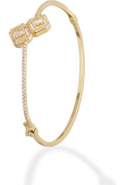 Altın Nesil Baget Taşlı Şerit Altın Bilezik