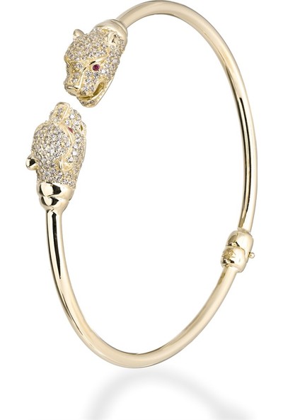 Altın Nesil Panter Model Taşlı Altın Bilezik