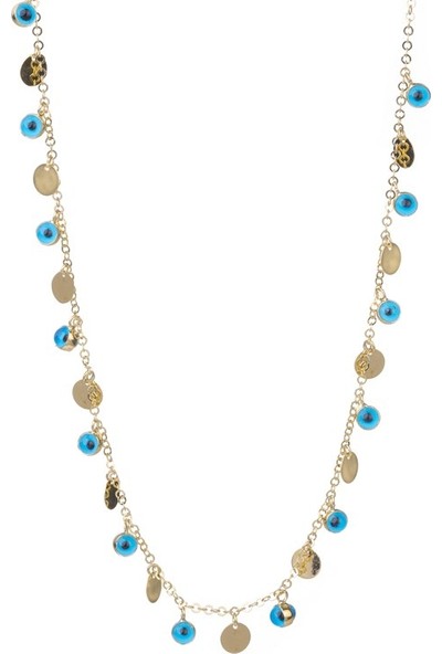 Altın Nesil Pullu Boncuk Göz Altın Kolye