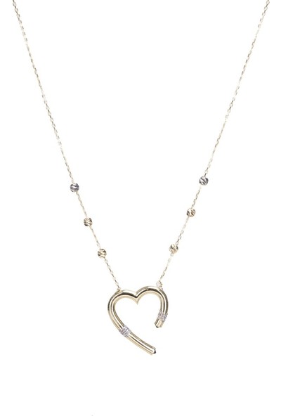 Altın Nesil Tasarım Kalpli Model Altın Kolye