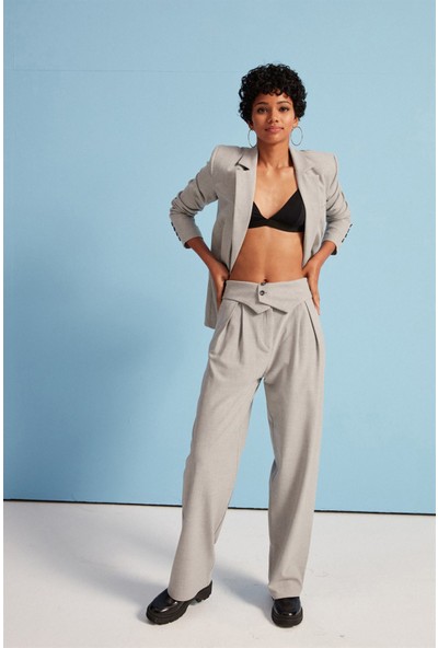 Vatkalı Maskülen Pantolon Gri Vatkalı Maskülen Pantolon Gri