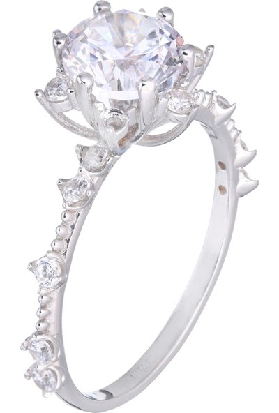 Altın Nesil Modern Tasarım Kolu Taşlı Tektaş Yüzük