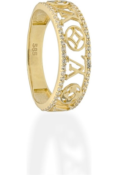 Altın Nesil Taşlı Lv Model Altın Yüzük