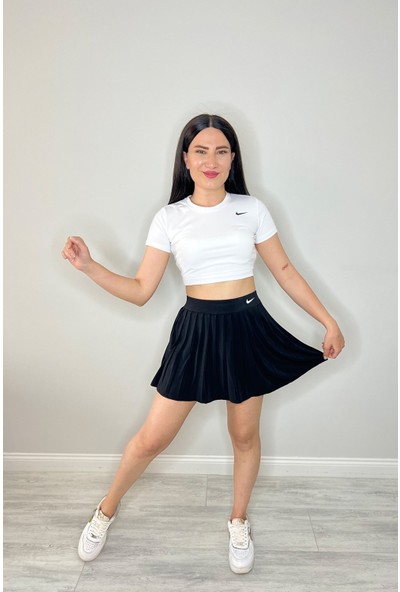 Zerrin Butik Squba Kumaş Pileli Şort Etek