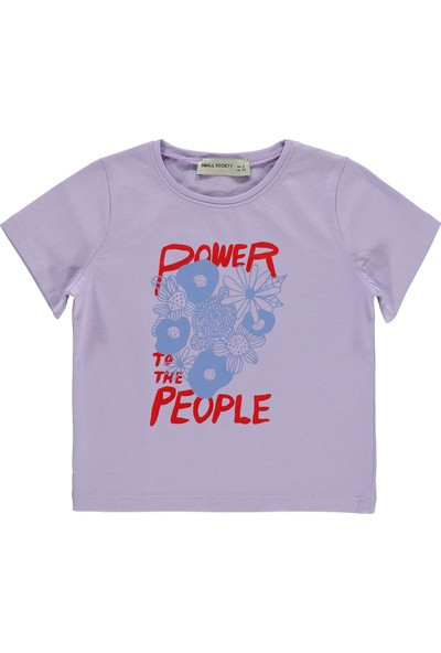Small Socıety Kız Çocuk Tişört 2-7 Yaş Mor Small Socıety Kız Çocuk Tişört 2-7 Yaş Mor