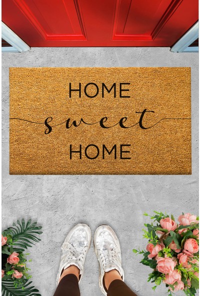 Cekuonline Coco Koko Paspas Pvc Taban Kıl Kapı Önü Paspası 40X70 Home Sweet Home Cekuonline Coco Koko Paspas Pvc Taban Kıl Kapı Önü Paspası 40X70 Home Sweet Home