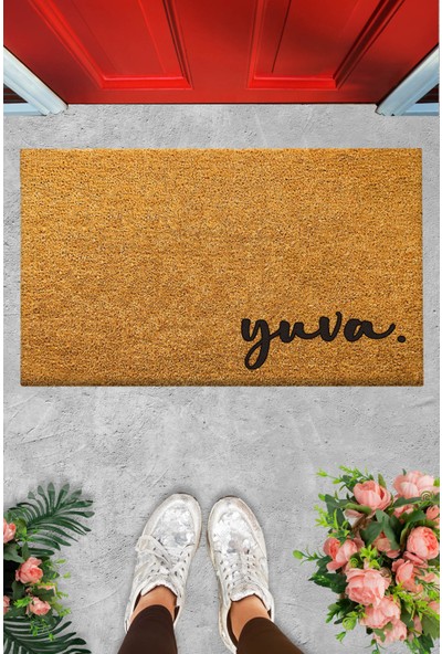 Cekuonline Coco Koko Paspas Pvc Taban Kıl Kapı Önü Paspası 40X70 Yuva