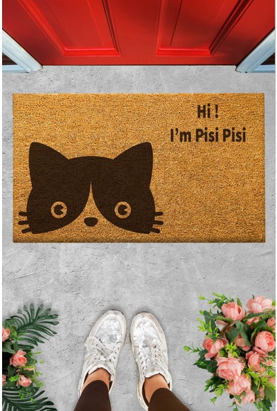 Cekuonline Coco Koko Paspas Pvc Taban Kıl Kapı Önü Paspası 40X70 Pisi Pisi