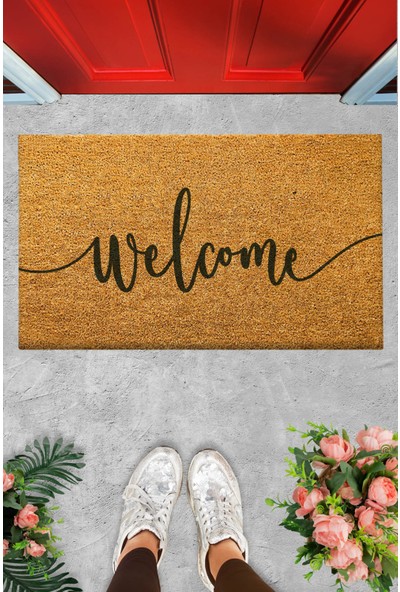 Cekuonline Coco Koko Paspas Pvc Taban Kıl Kapı Önü Paspası 40X70 Welcome Italic Cekuonline Coco Koko Paspas Pvc Taban Kıl Kapı Önü Paspası 40X70 Welcome Italic