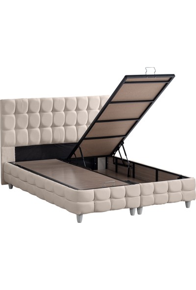 Cesur Rolls Tek Kişilik Baza Başlık Seti, Krem