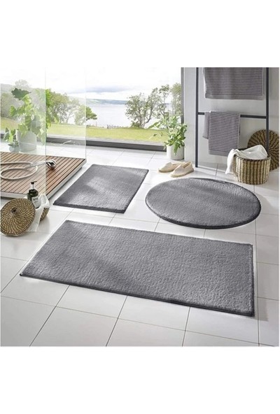 Senora 3 Lü Post Peluş Banyo Paspas Takımı Gri Renk Kaymaz Taban Yıkanabilir Senora 3 Lü Post Peluş Banyo Paspas Takımı Gri Renk Kaymaz Taban Yıkanabilir