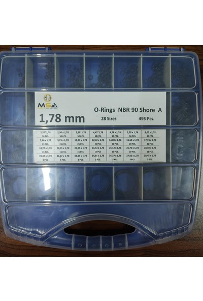 1,78 90 Shore Oring Seti 495 Adet Oring Seti Kıl Oring Seti