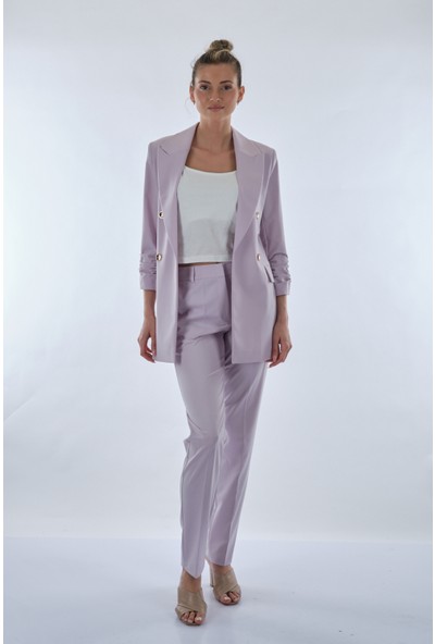 Ekol Boru Paça Normal Bel Lila Kadın Pantolon 22105096