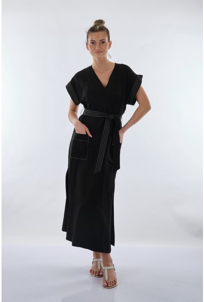 Naar Kısa Kollu Siyah Kadın Elbise 22141141