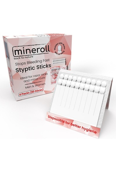 Mineroll Tek Kullanımlık Çubuk Kan Taşı 20'Li 4 Paket