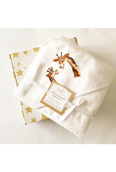 Your Story Nakışlı Kundak Bebek Havlusu-Zürafa Desenli Your Story Nakışlı Kundak Bebek Havlusu-Zürafa Desenli