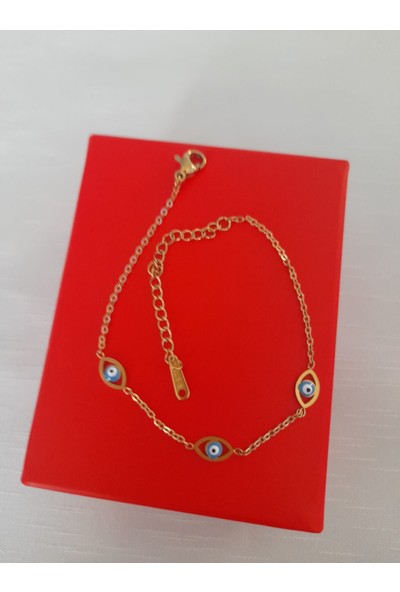 Nilüfer Göz Nazar Boncuklu Ince Bileklik